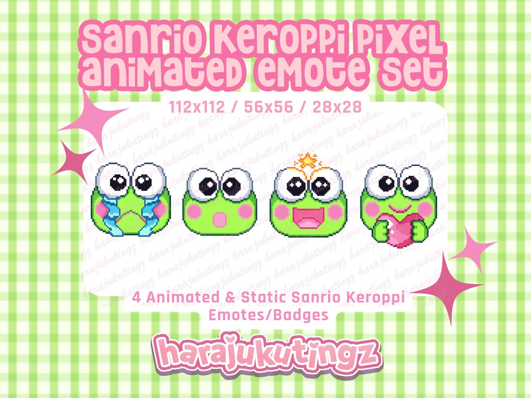 Kawaii Green Frog Animated & Static Emotes for Twitch or Discord ...