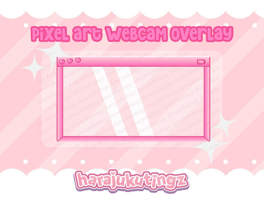 Pink Pixel Art Animated Cam Overlay - Etsy