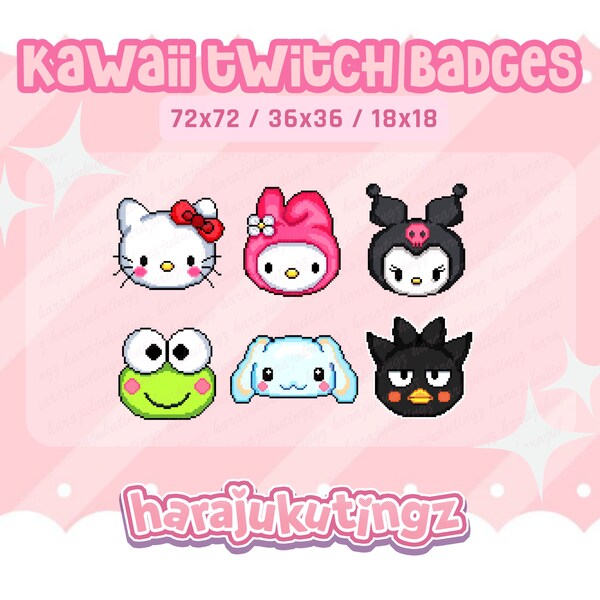 Kawaii Pixel Badges - Etsy