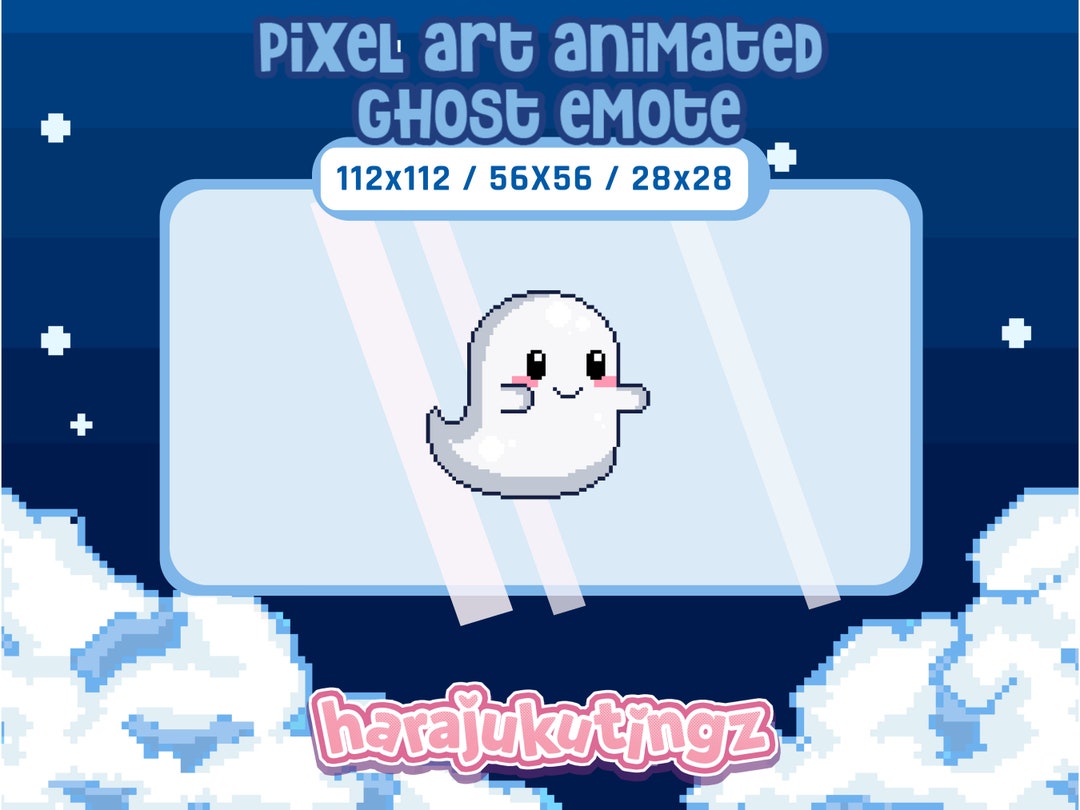 Pixel Art Cute Halloween Animated Ghost Emote for Twitch or Discord ...