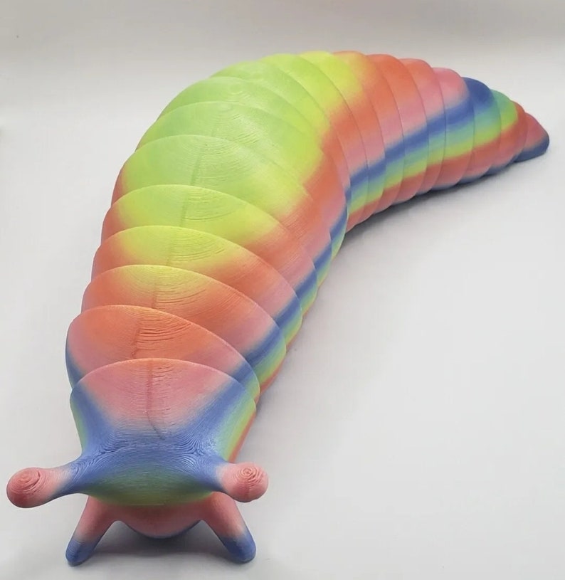Jumbo Rainbow Fidget Slug. Articulating 10 Inch Slug - Etsy