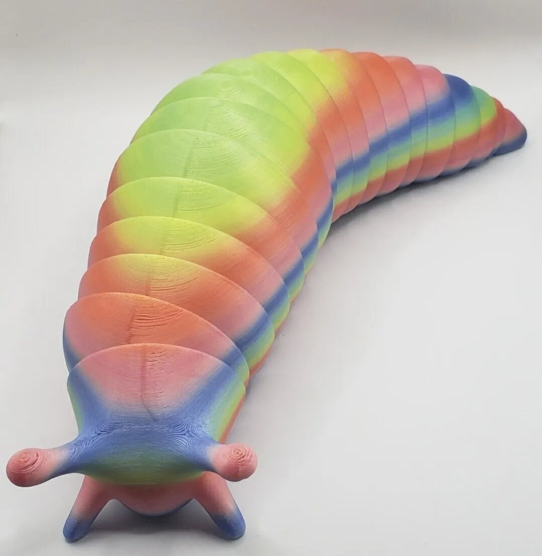 Jumbo Rainbow Fidget Slug. Articulating 10 Inch Slug - Etsy