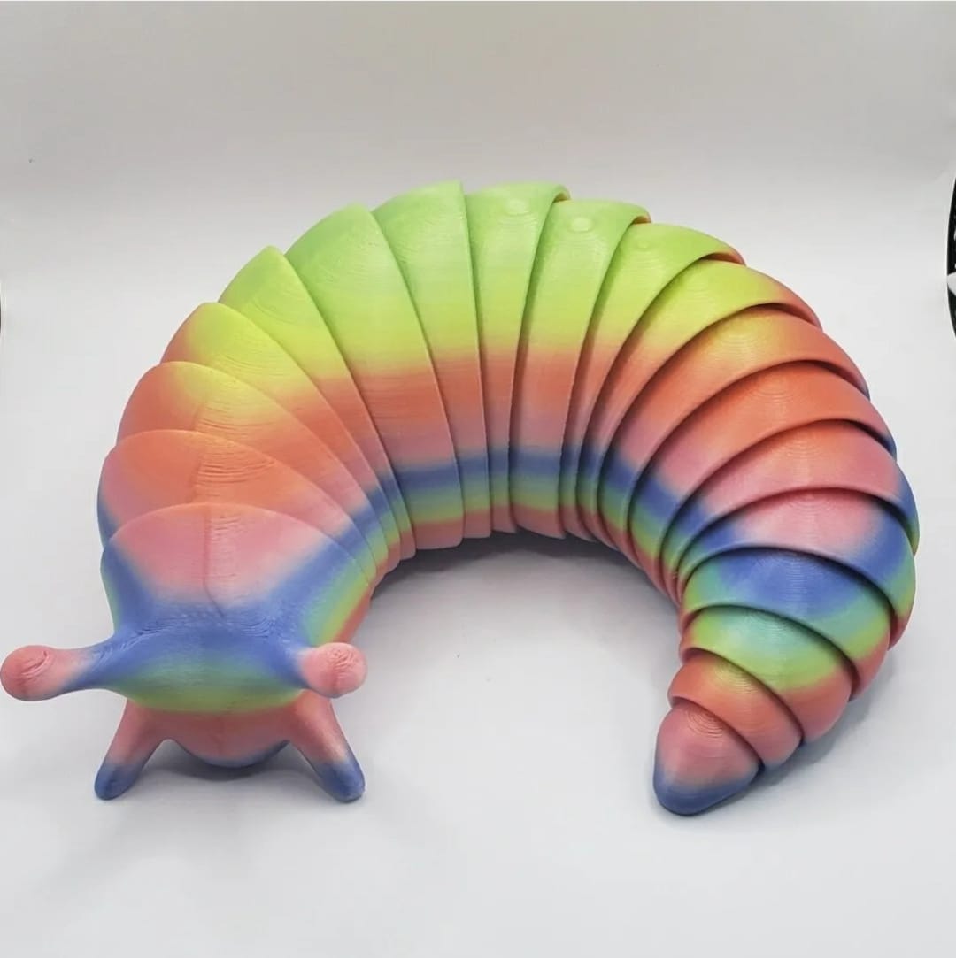 Jumbo Rainbow Fidget Slug. Articulating 10 Inch Slug - Etsy
