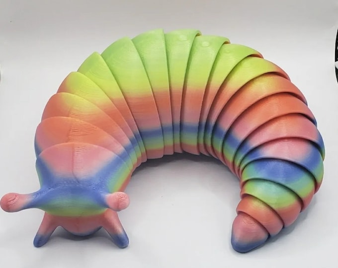 Jumbo Rainbow Slug Fidget Toy Collectors Articulating Slug Articulating ...