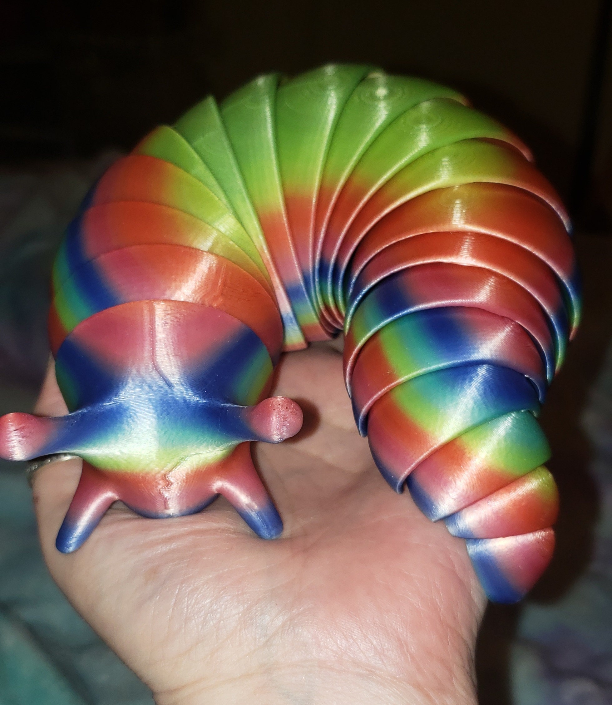 Jumbo Rainbow Fidget Slug. Articulating 10 Inch Slug - Etsy