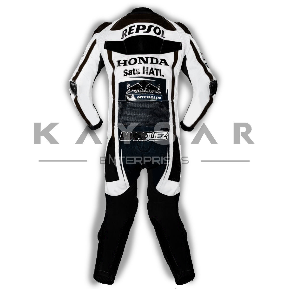 Honda Repsol Motogp Suit Black Motorbike Motorcycle Real Leather Biking ...
