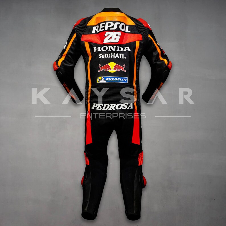 Honda Repsol Motogp Suit Black Motorbike Motorcycle Real Leather Biking ...