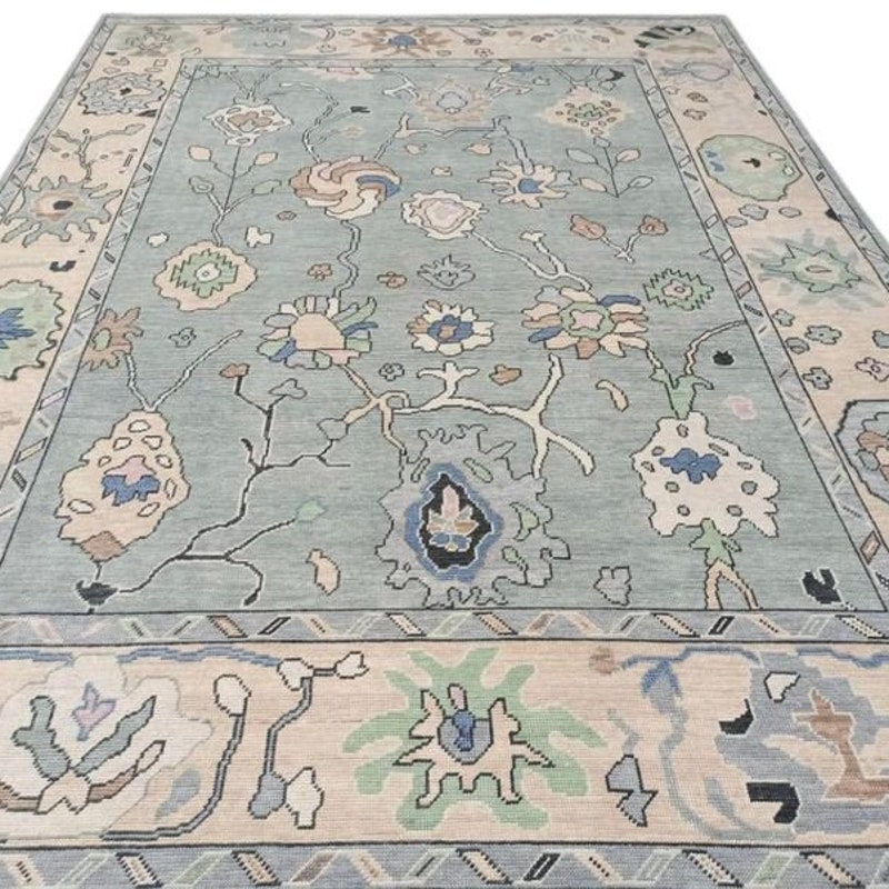 Blue Pink Turkish Rug - Etsy