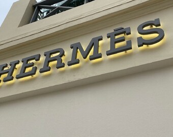 3d Backlit Sign, 3d Led Signage, Custom Outdoor Logo, Light Sign 3d Brushed Metal 3d Business ...