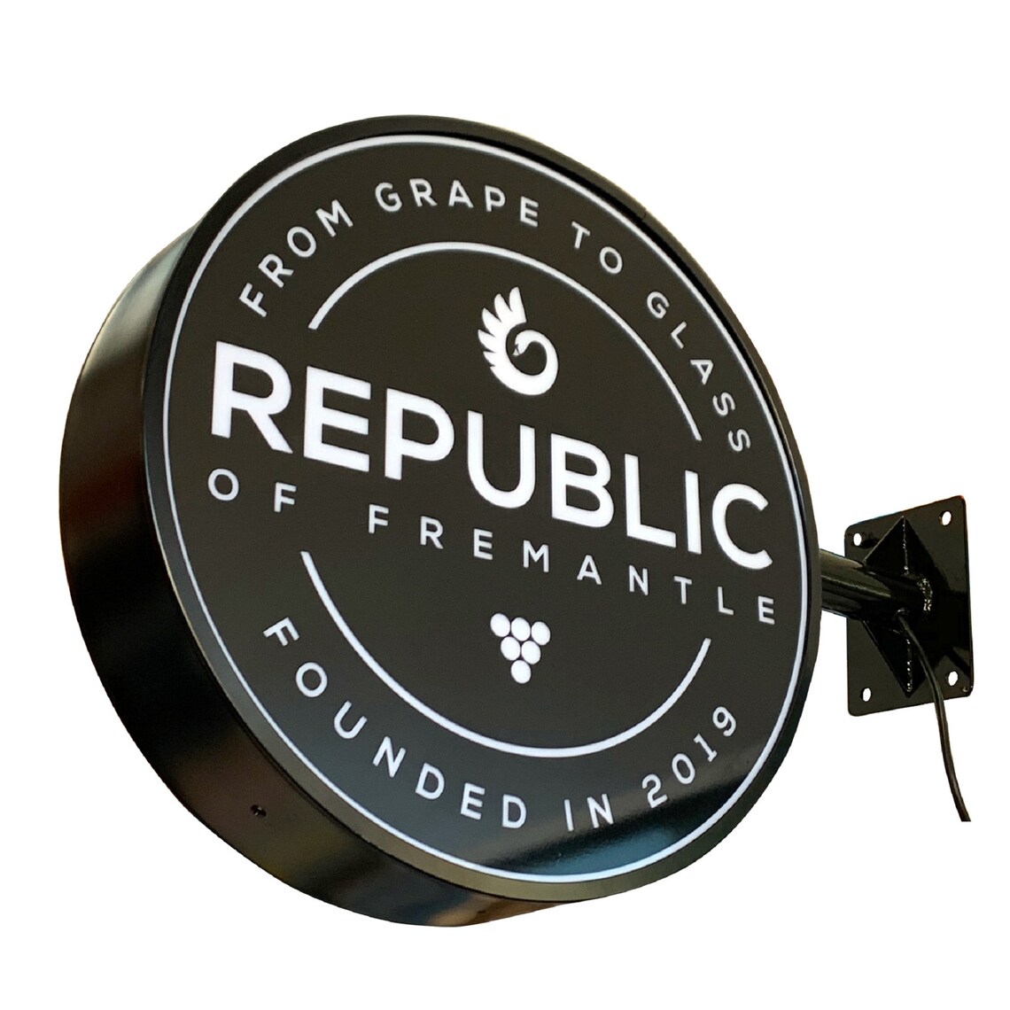 Custom Double Side Blade Round Shop Sign Wall Mounted Store Sign Custom ...