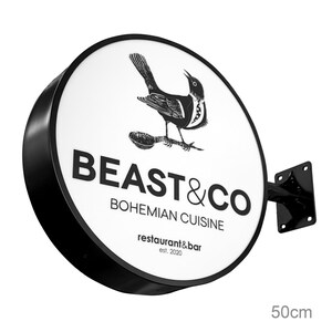 Custom Double Side Blade Round Shop Sign Wall Mounted Store Sign Custom ...