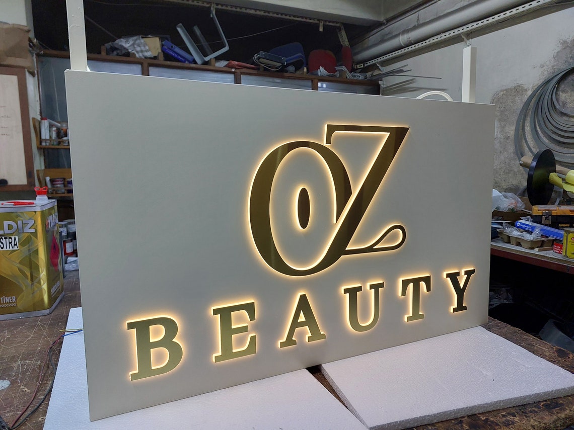 Single or Double Side With Hanger Led Backlit Signage, Custom Led Logo ...