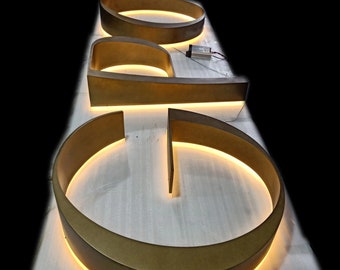 Gold Backlit Logo Sign - Etsy