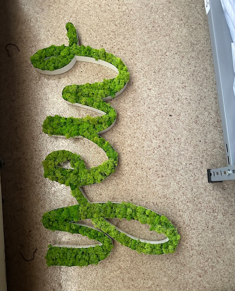 Custom Moss Logo Sign, 3D Letter Box, Natural Office Wall Decor, Custom ...