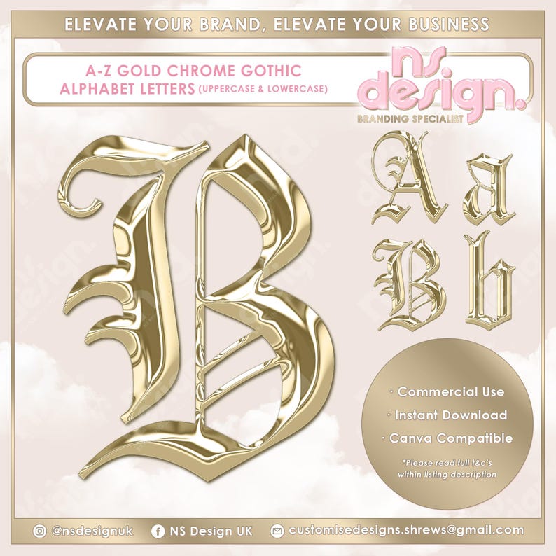 A-Z Gold Chrome 3D Letters, Gold Chrome Alphabet, Chrome Alphabet, PNG ...