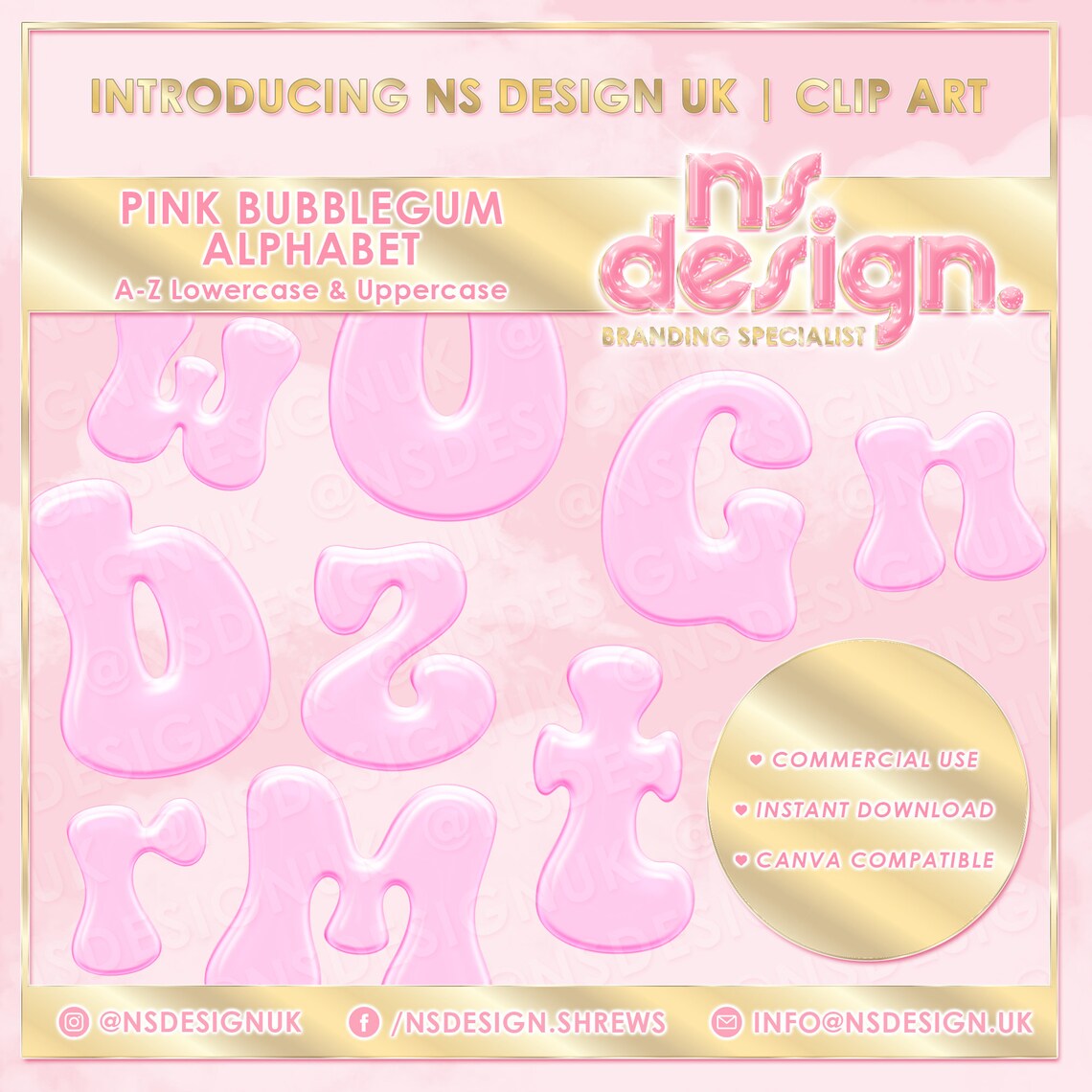 A-Z Pink Bubblegum Letters, Pink Bubblegum Alphabet, PNG Letters ...