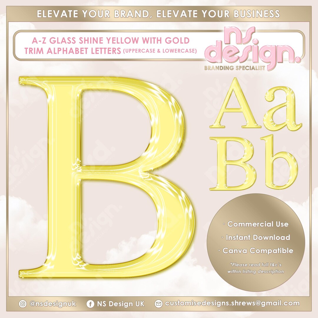 A-Z Yellow Glass Shine Letters, Yellow Shiny Alphabet, PNG Letters ...