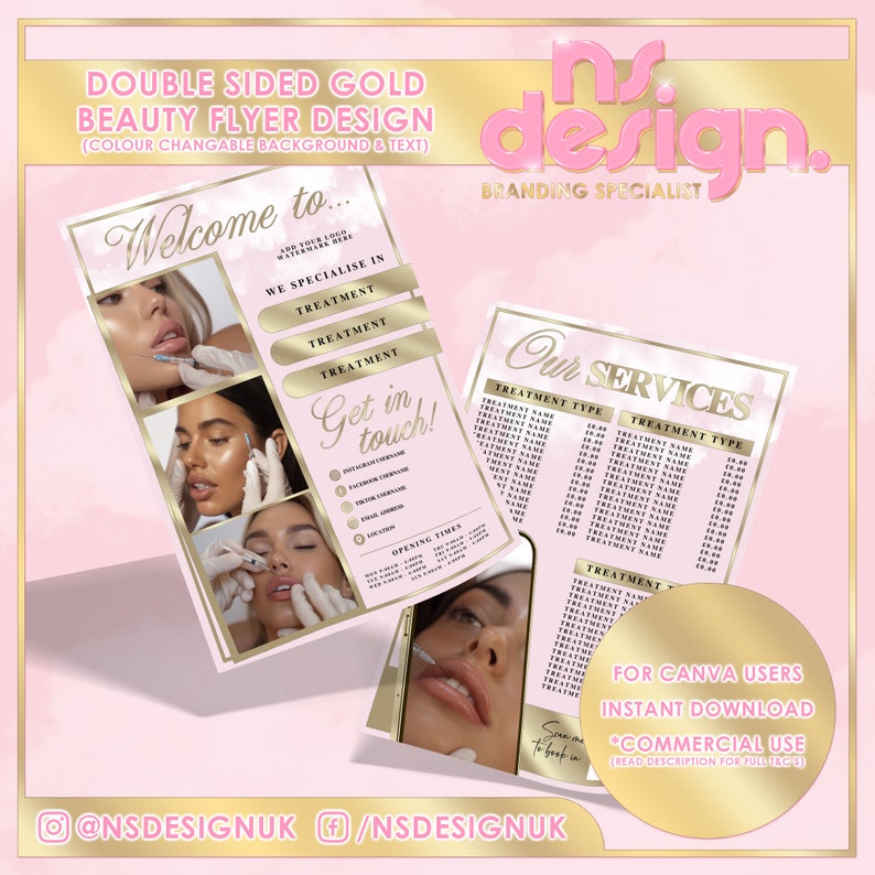 A5 Leaflet, Flyer Template Design, Canva, Editable Background, Gold, A5 ...