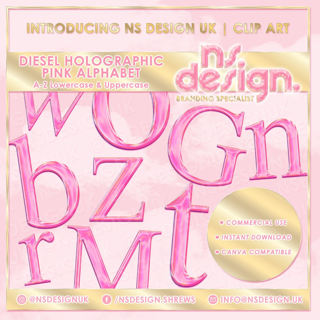 A-Z 3D Diesel Holographic Letters, Holographic Alphabet, PNG Letters ...