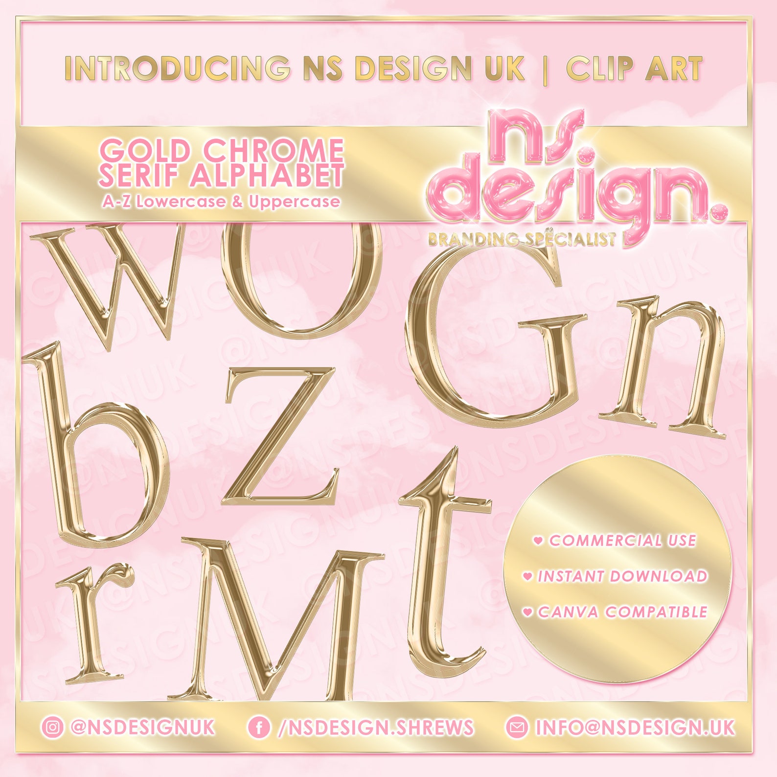 A-Z Gold Chrome 3D Letters, Gold Chrome Alphabet, Chrome Alphabet, PNG ...