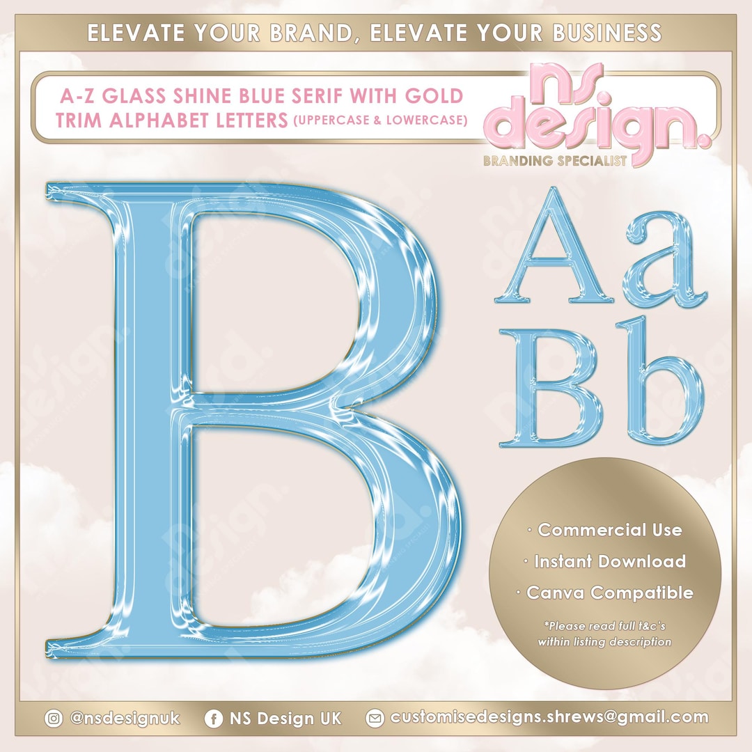 A-Z Blue Glass Shine Letters, Blue Shiny Alphabet, PNG Letters, Blue ...