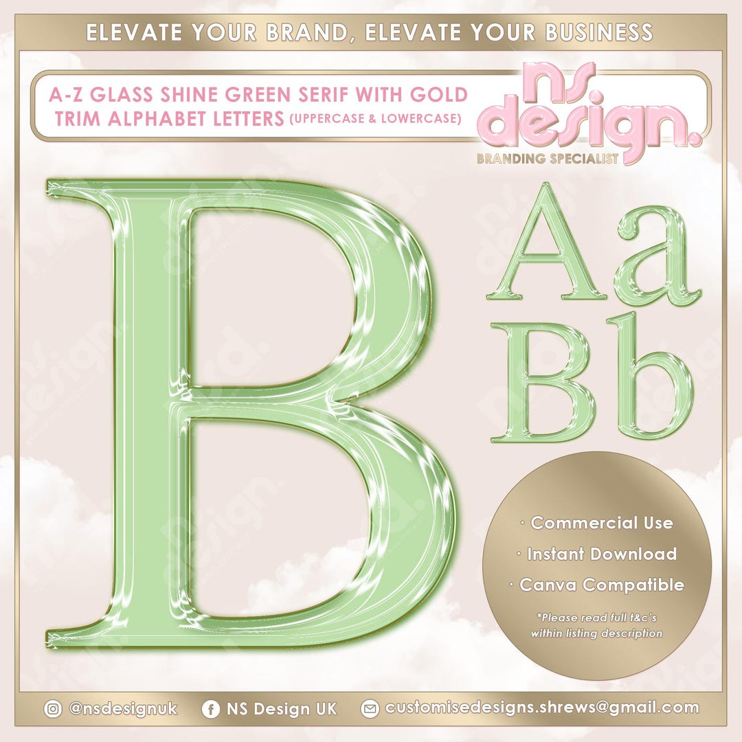 A-Z Green Glass Shine Letters, Green Shiny Alphabet, PNG Letters, Green ...