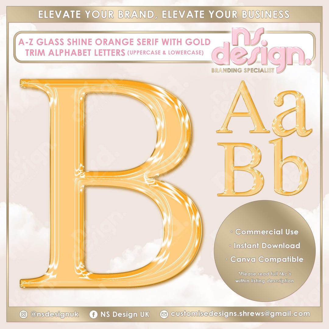 A-Z Orange Glass Shine Letters, Orange Shiny Alphabet, PNG Letters ...