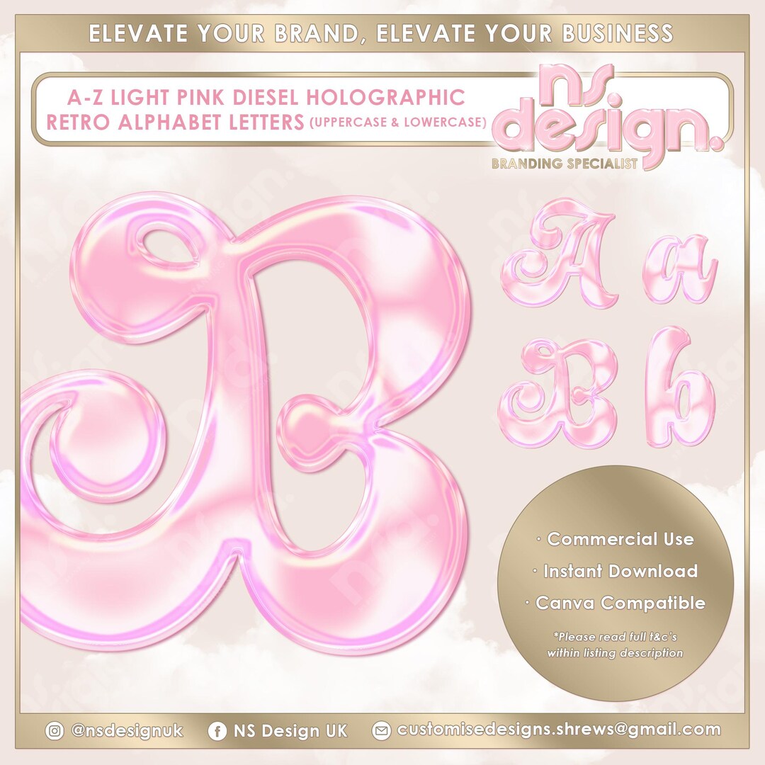 A-Z 3D Retro Diesel Holographic Letters, Holographic Alphabet, PNG ...