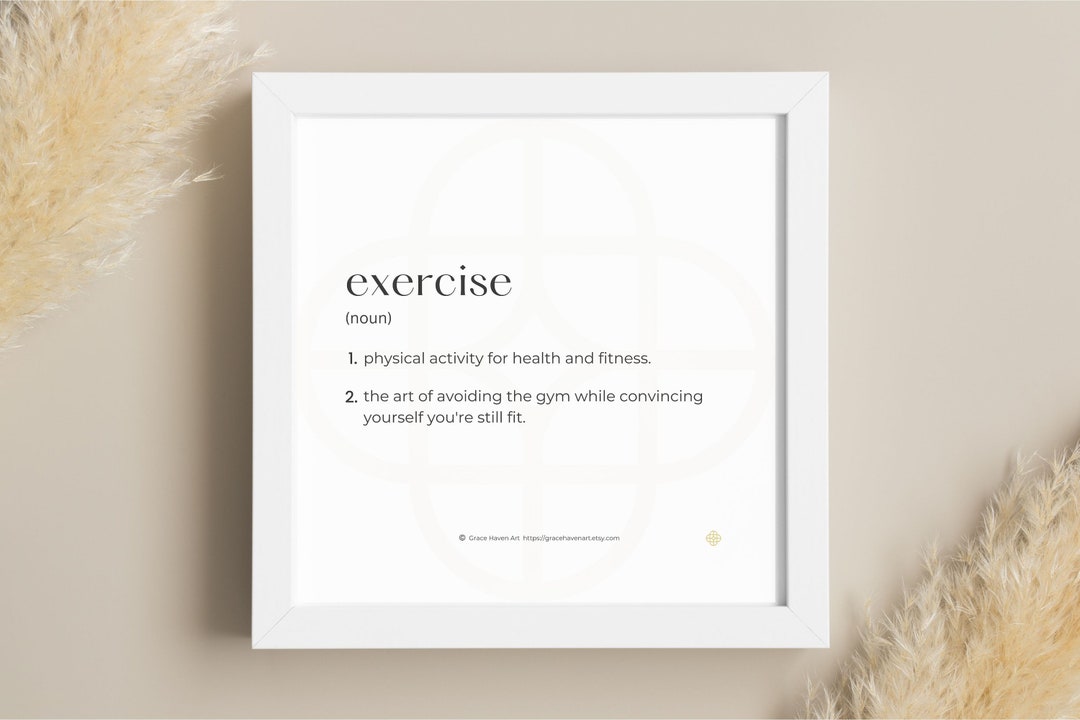 Funny Definition Wall Art for Fitness Fanatic Real Life Printable Art ...