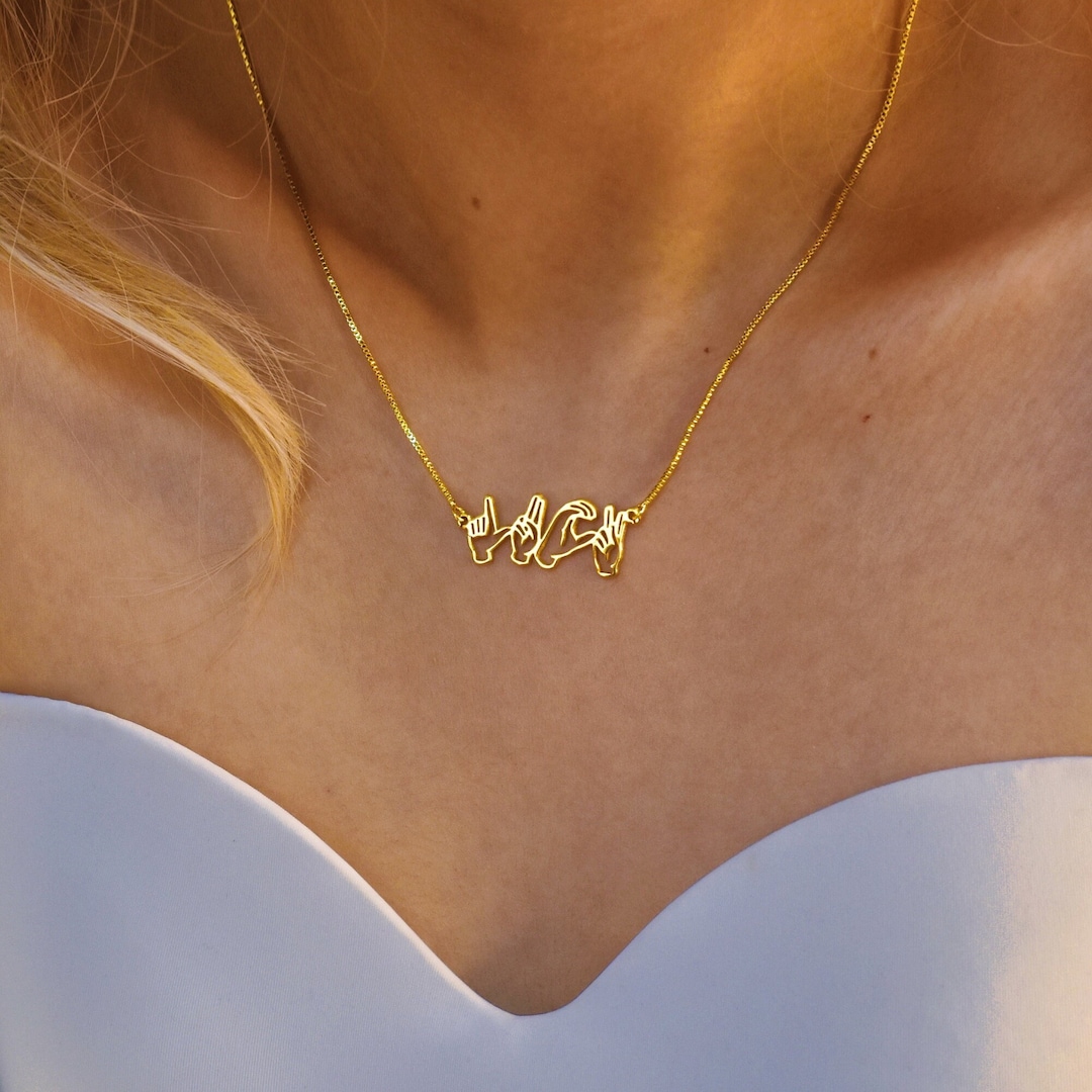Personalized ASL Necklace,sign Language Necklace,personalized Name ...