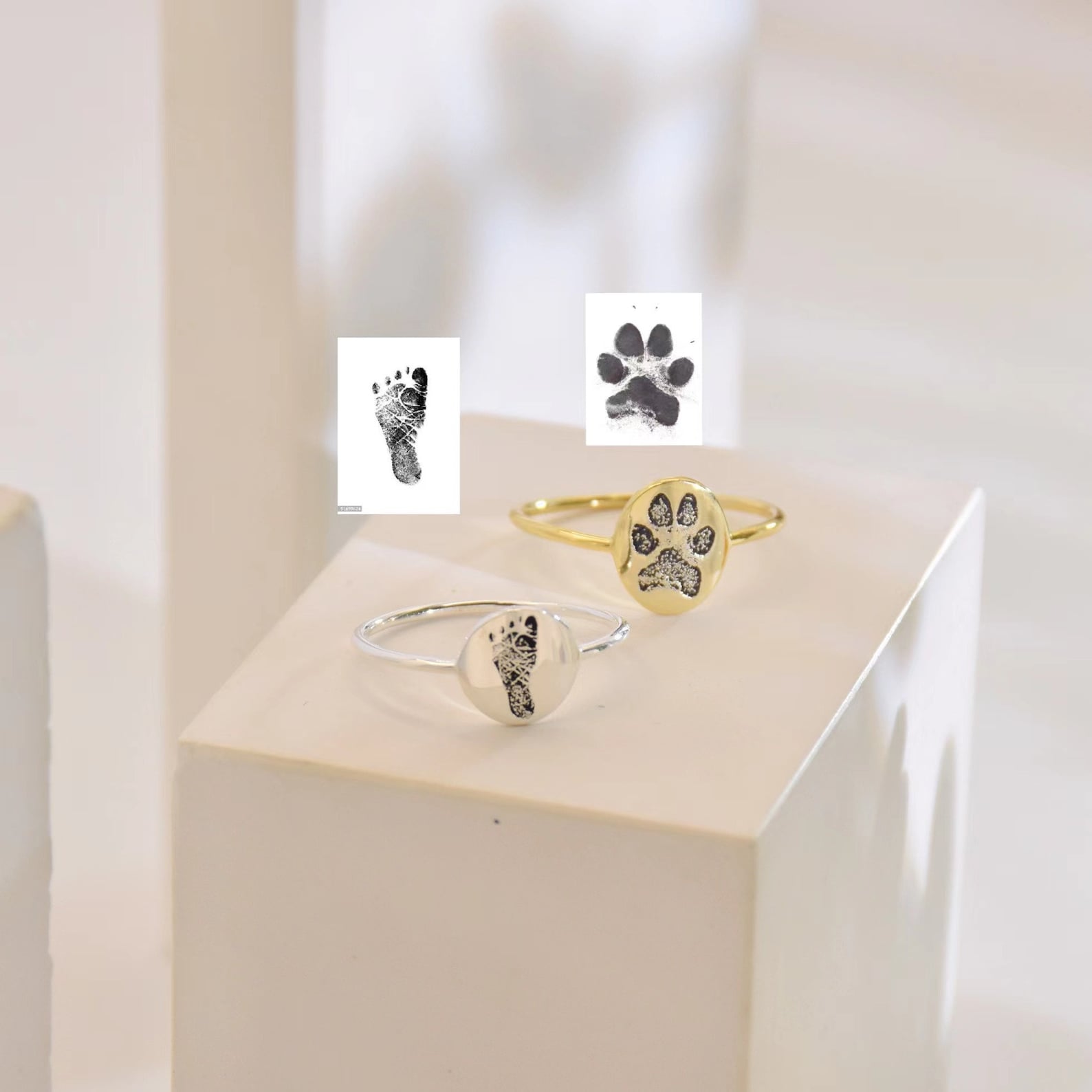 Personalized Paw Print Ring pet Memorial Gift custom Paw Print Ring pet ...