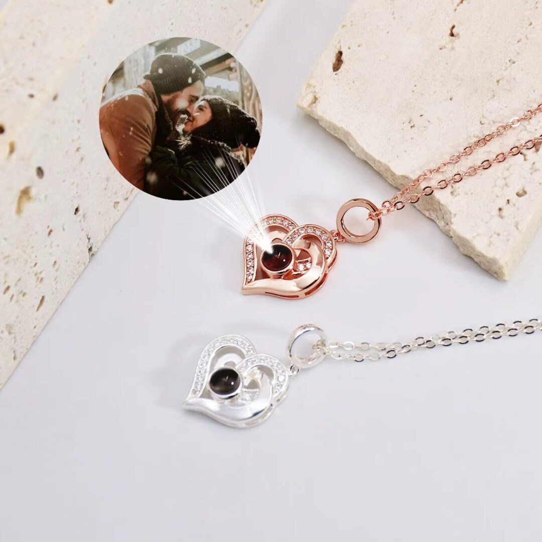 Projection Photo Necklace•personalized Memorial Photo Pendant•love ...