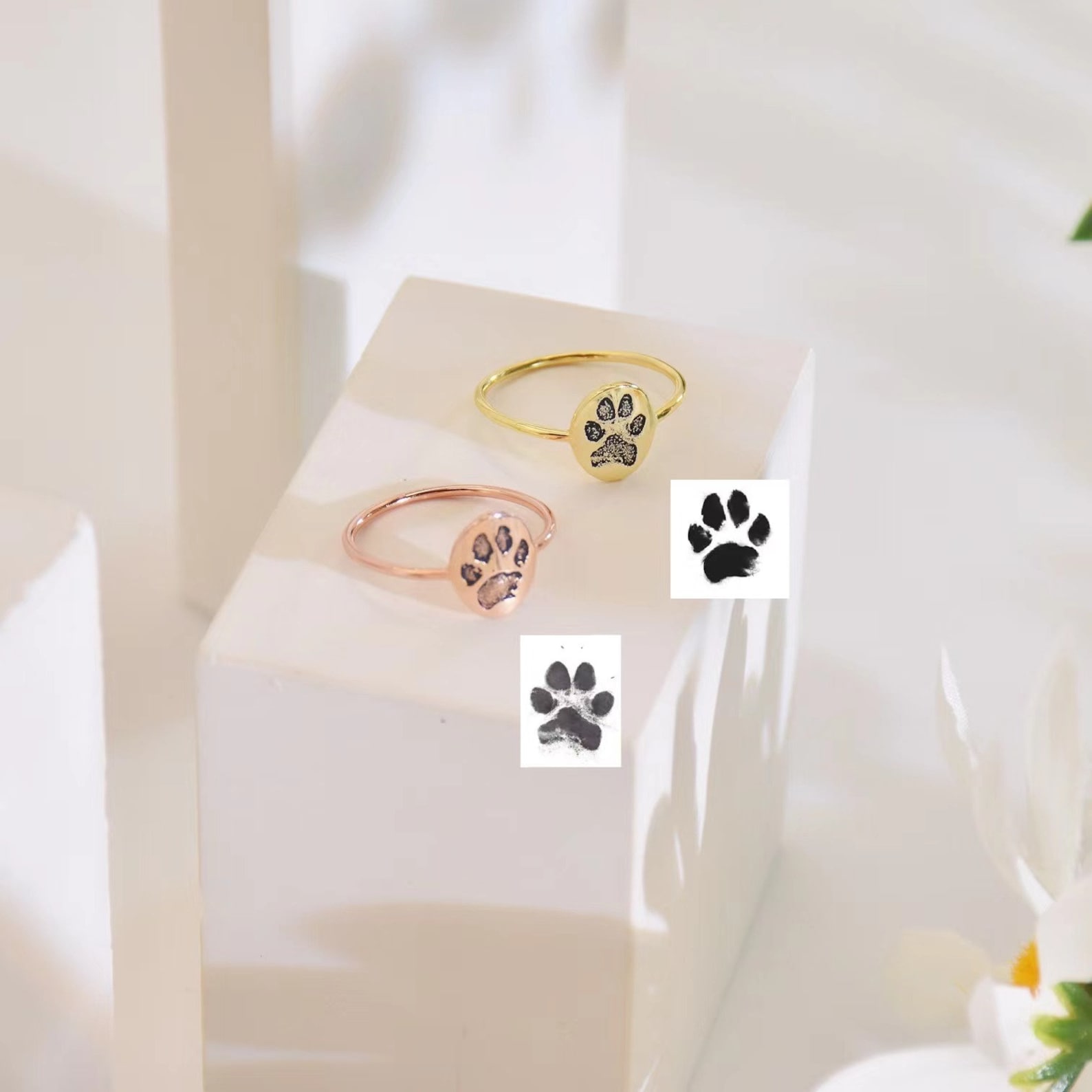 Personalized Paw Print Ring pet Memorial Gift custom Paw Print Ring pet ...