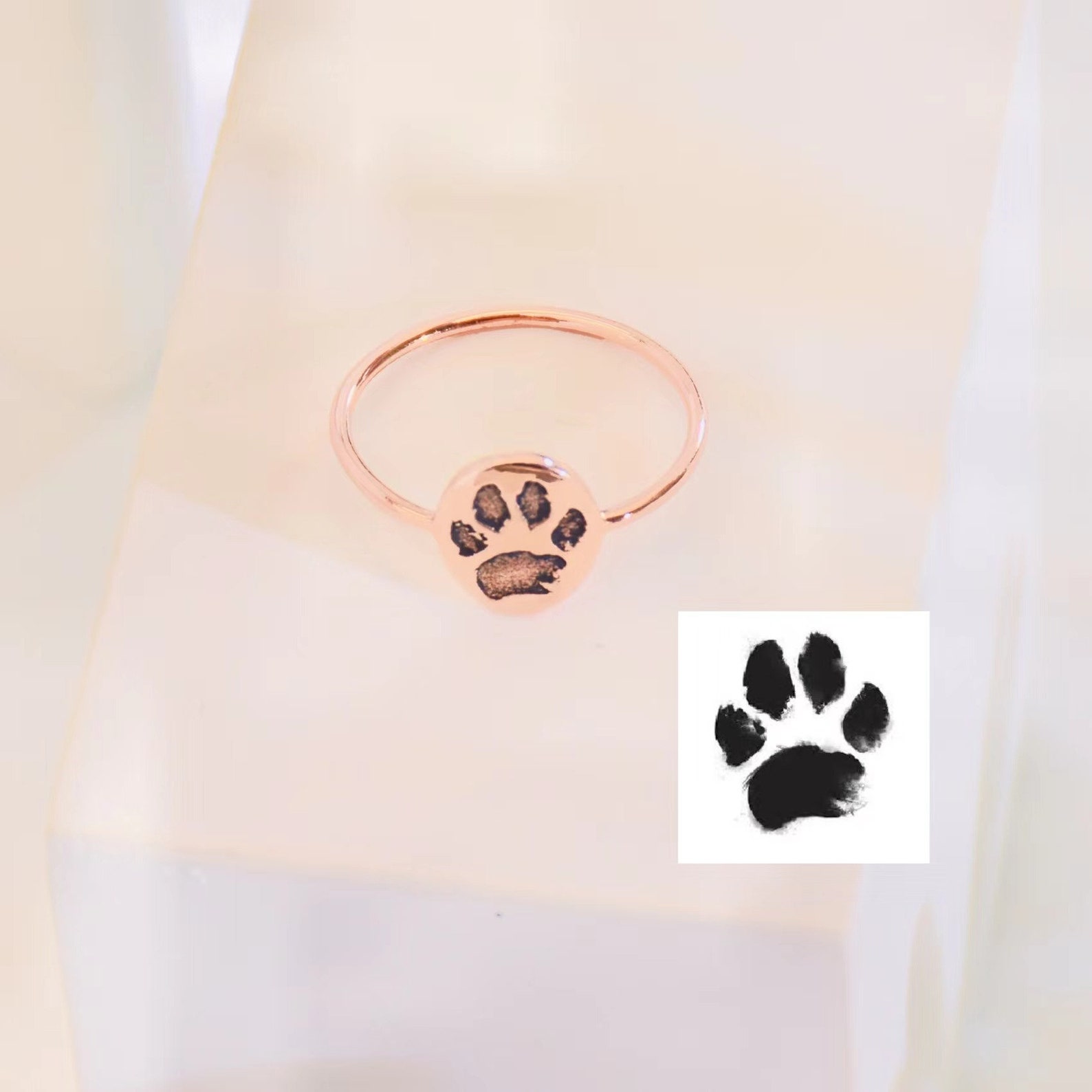 Personalized Paw Print Ring pet Memorial Gift custom Paw Print Ring pet ...