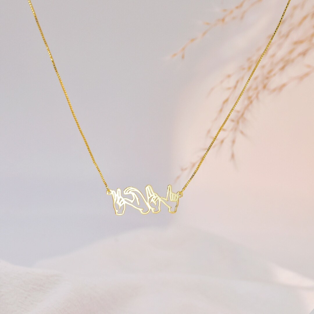 Personalized ASL Necklace,sign Language Necklace,personalized Name ...