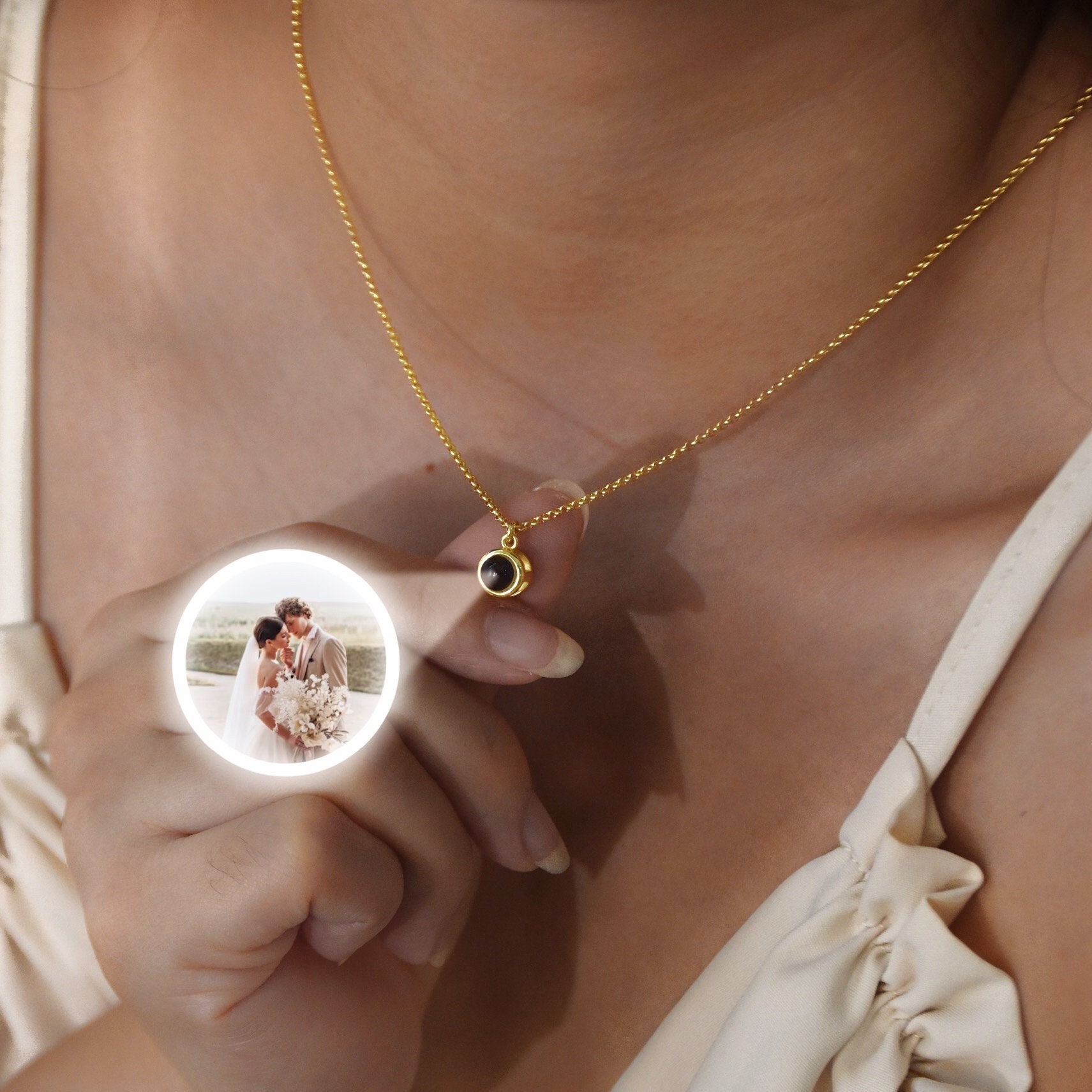 Photo Projection Necklace Projection Photo bubble Necklace Custom Photo Necklace Picture Necklace Gift for Her Trendy Best Friend Gift Etsy
