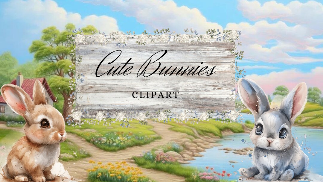 Cute Bunny Clipart Set 300 DPI - Etsy
