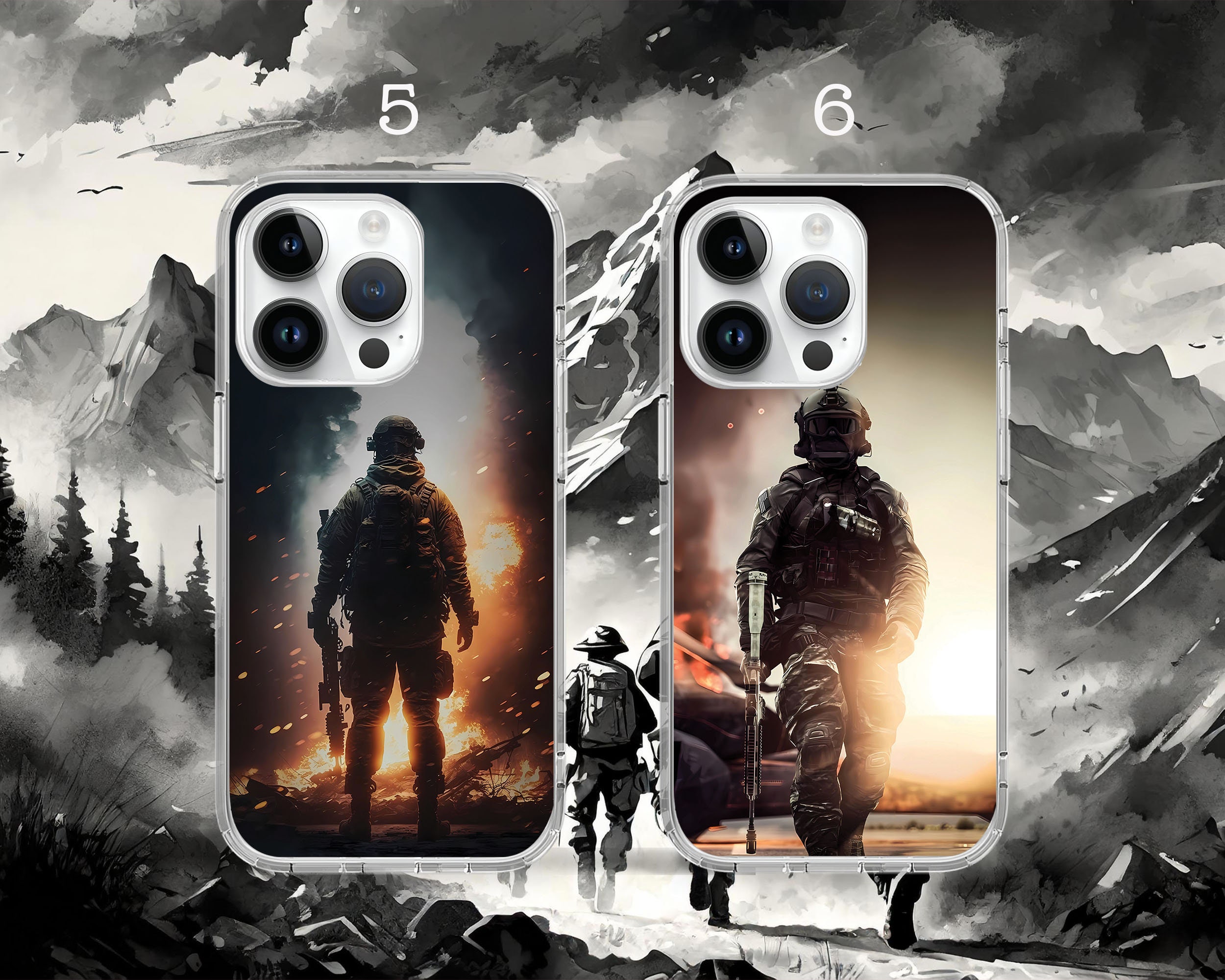 Army Soldier Military Aircraft Air Force Phone Case for iPhone 15 14 ...