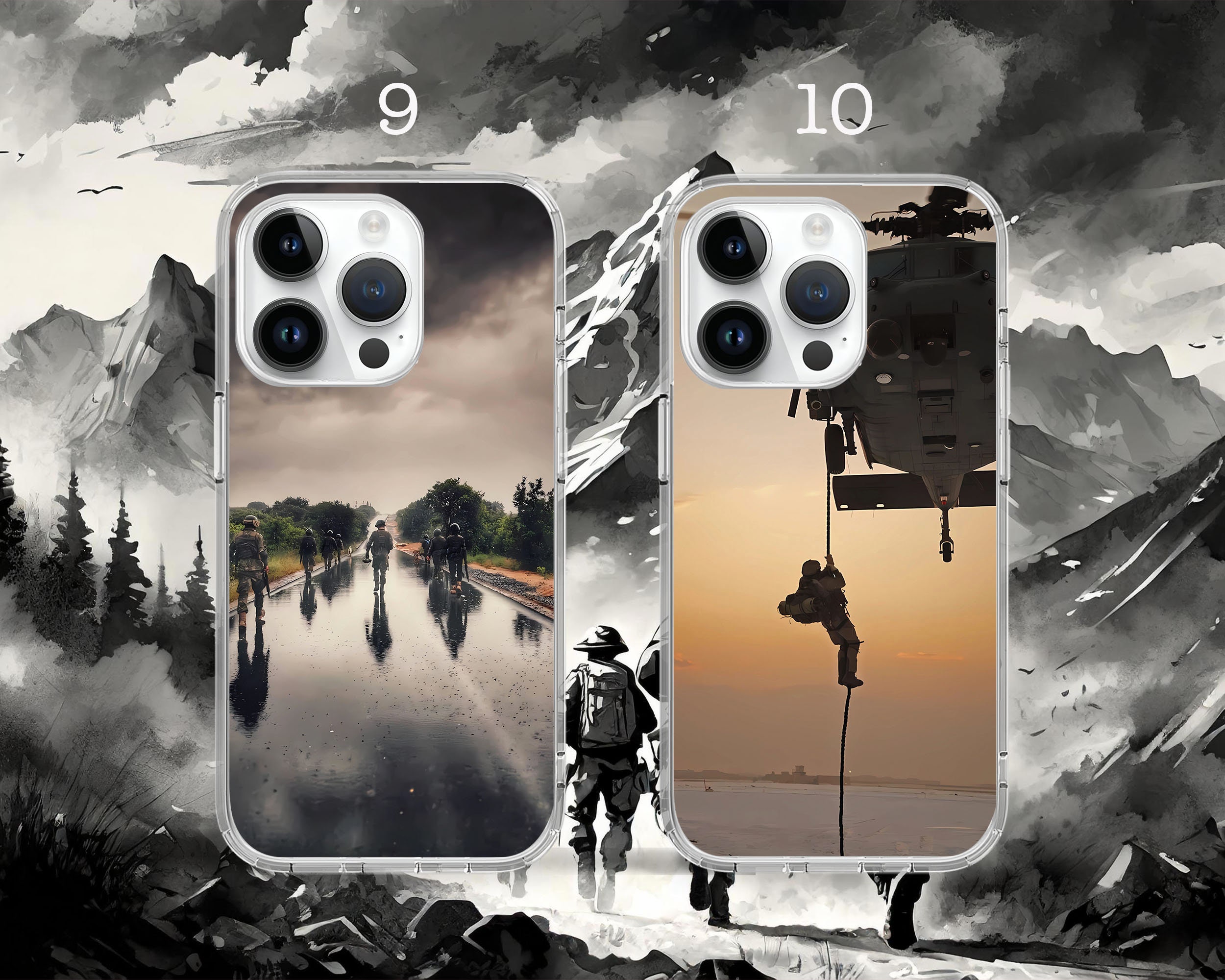 Army Soldier Military Aircraft Air Force Phone Case for iPhone 15 14 ...