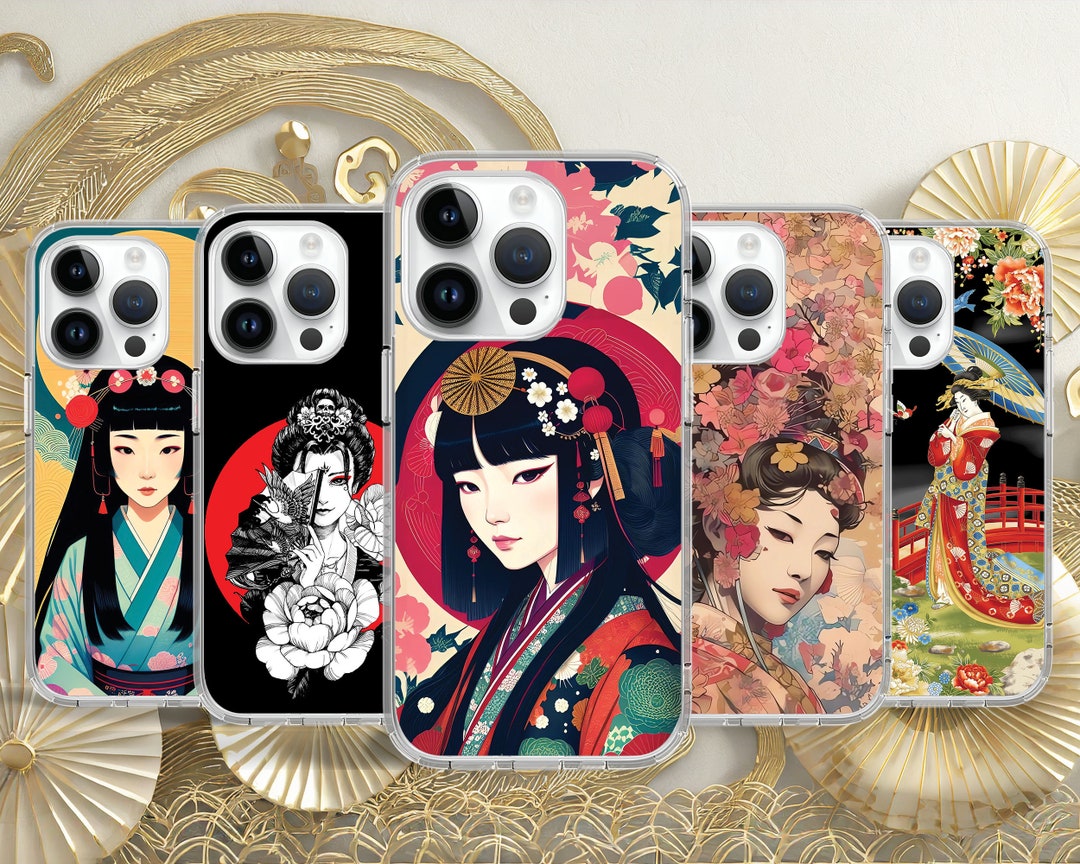 Japanese Geisha Art Phone Case for iPhone 16 15 14 Pro Max 13 12 6 Mini ...