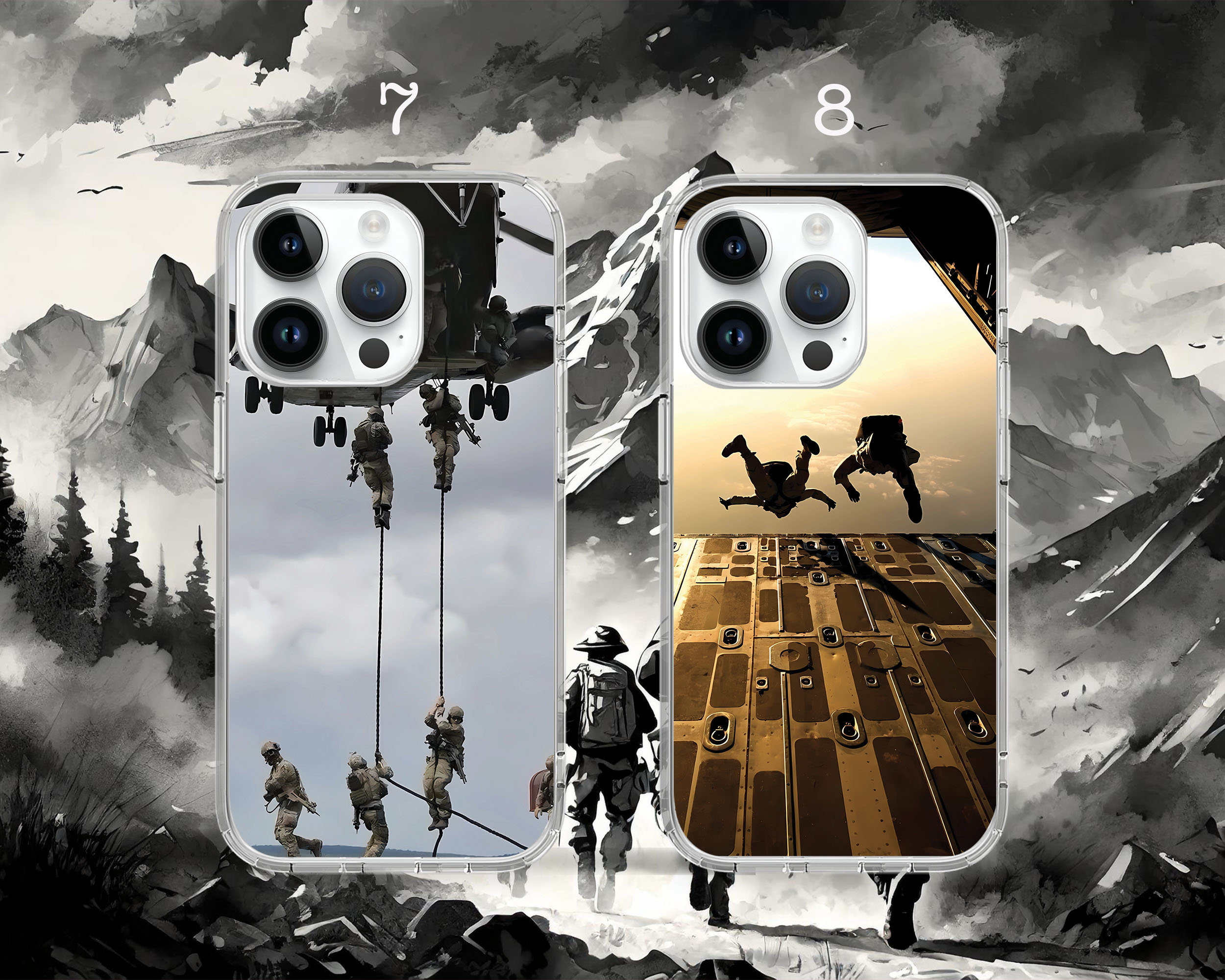 Army Soldier Military Aircraft Air Force Phone Case for iPhone 15 14 ...