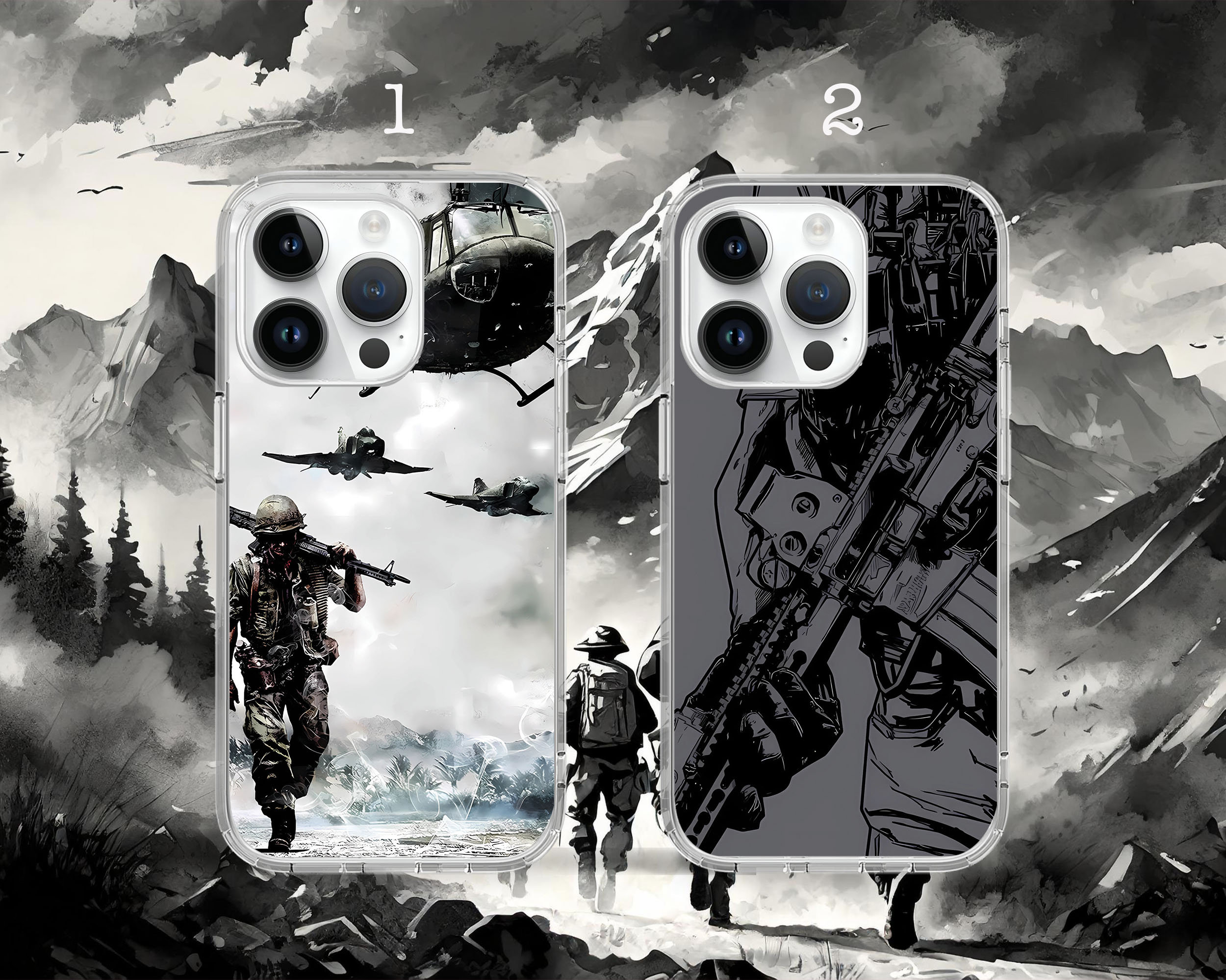 Army Soldier Military Aircraft Air Force Phone Case for iPhone 15 14 ...