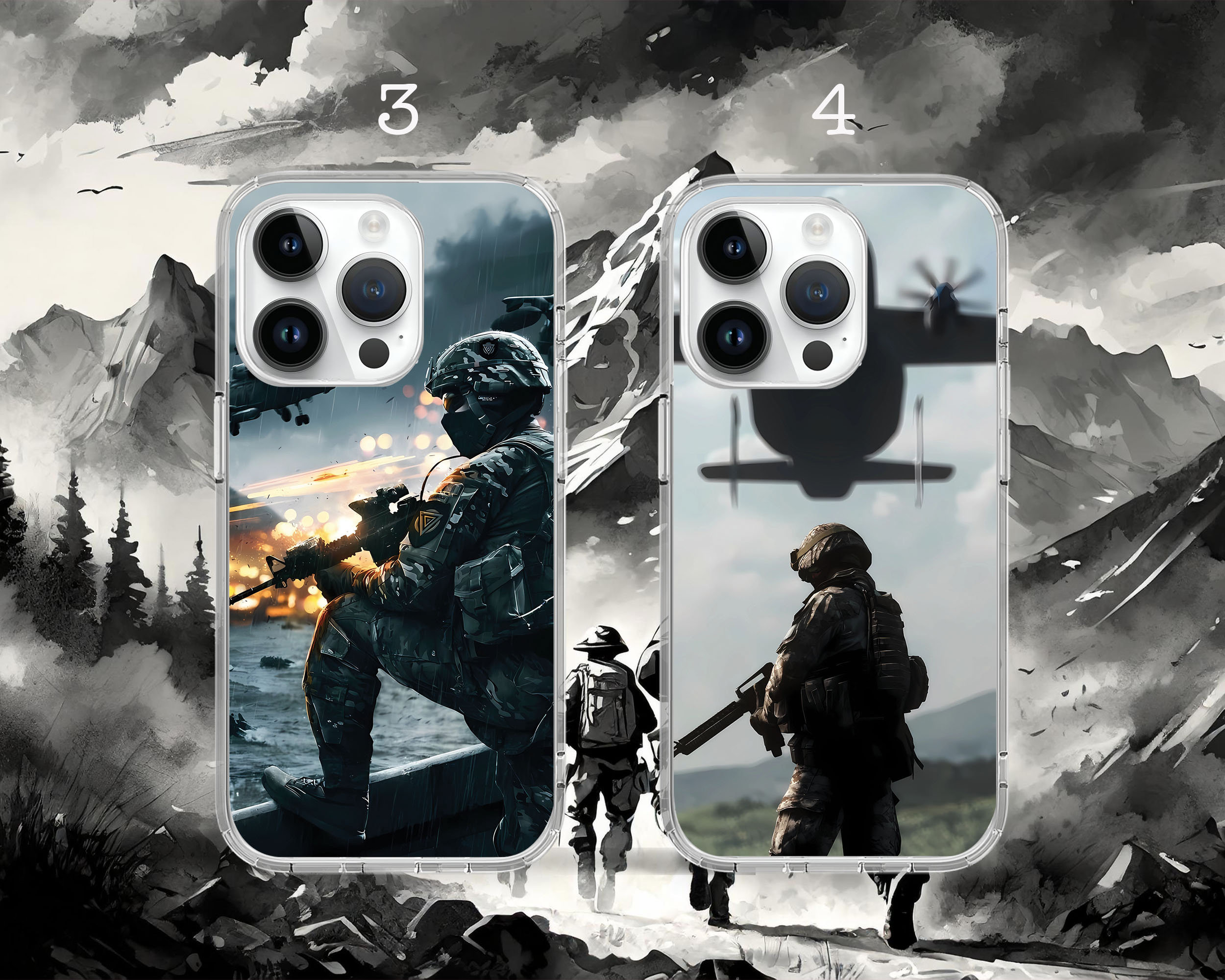 Army Soldier Military Aircraft Air Force Phone Case for iPhone 15 14 ...