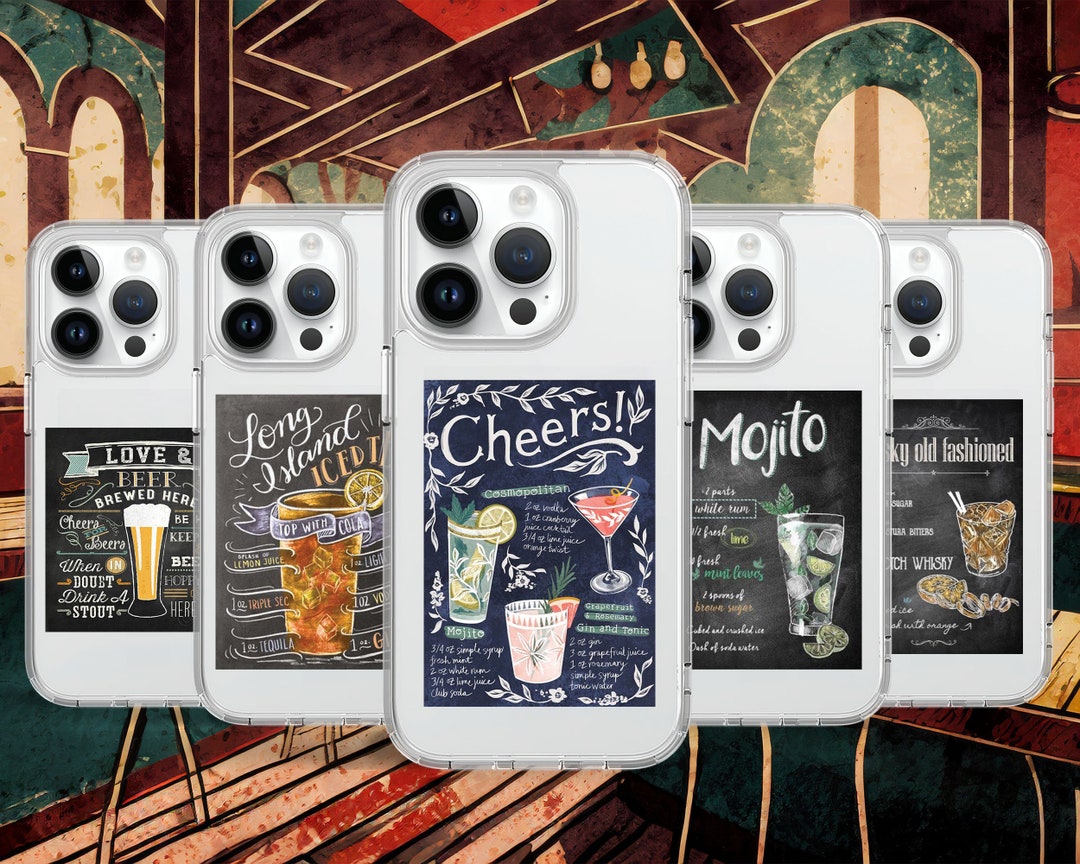Retro Vintage Bar Sign Drink Cocktail Phone Case for iPhone 16 15 14 ...