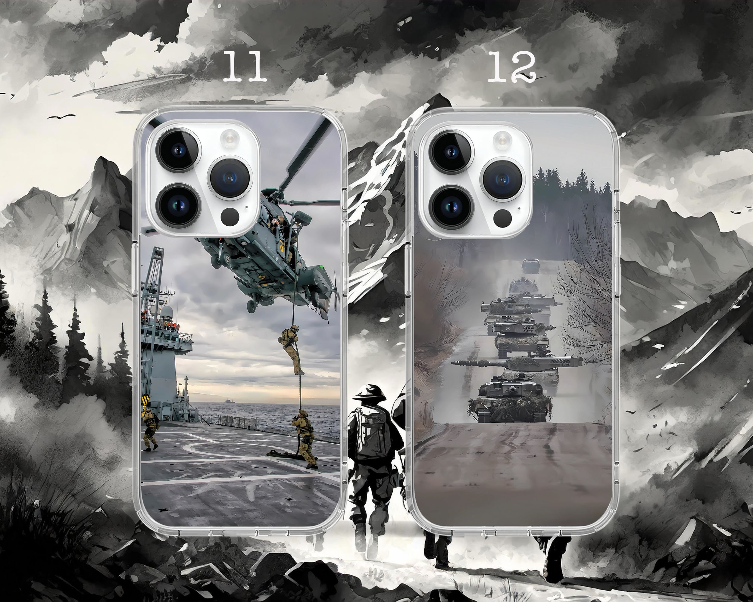 Army Soldier Military Aircraft Air Force Phone Case for iPhone 15 14 ...