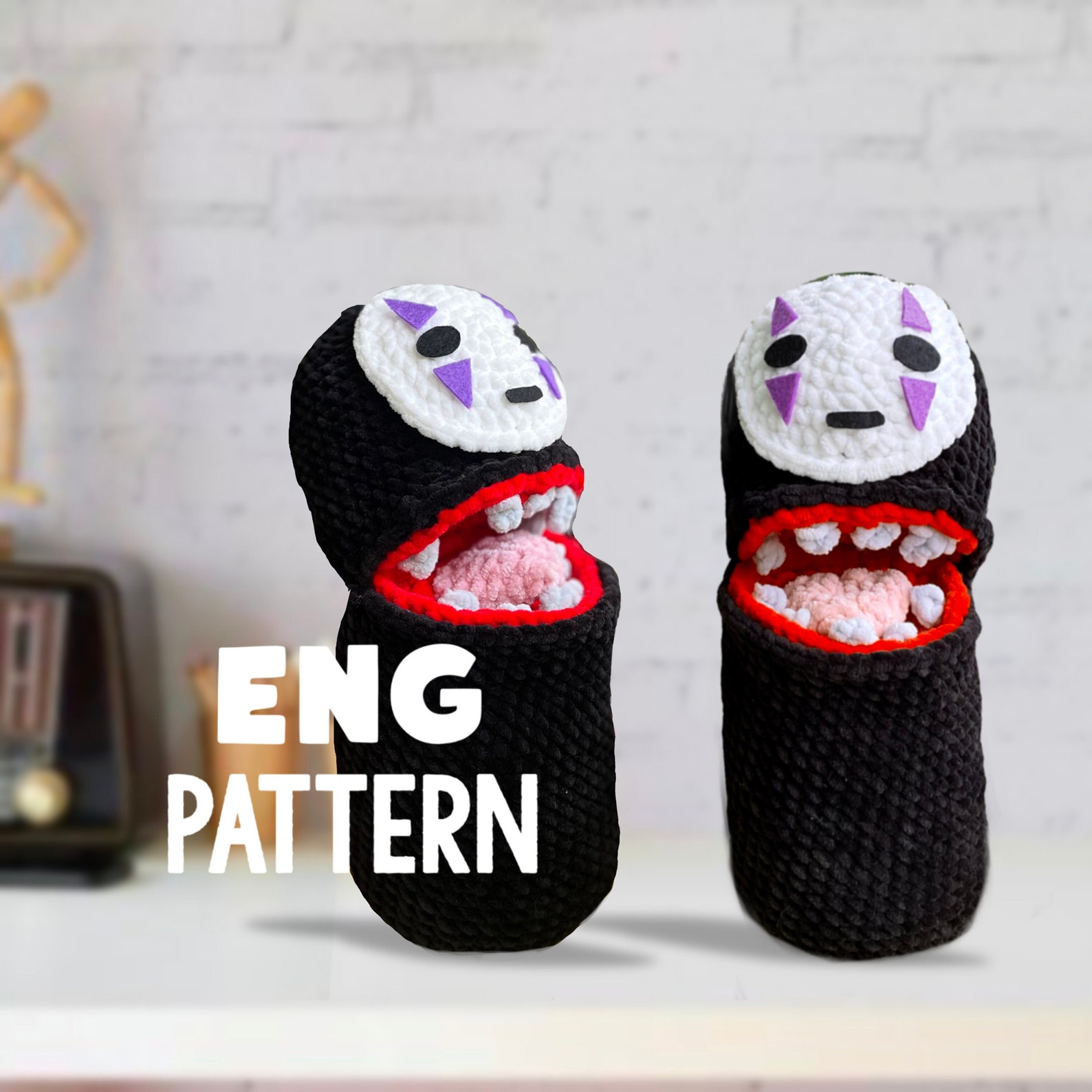 No Face Spirited Away Amigurumi Crochet Plushie Pattern - Etsy