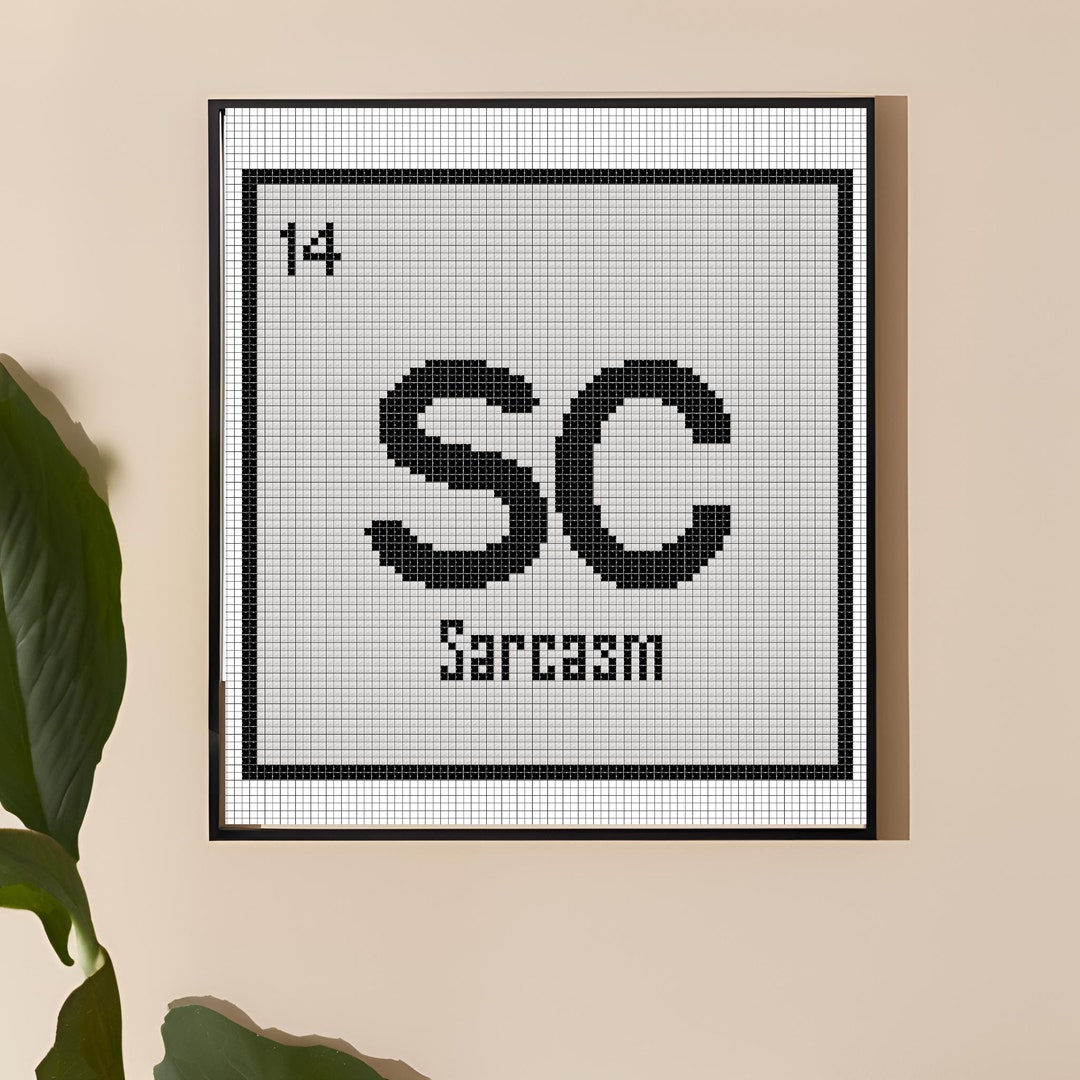 Sarcasm Periodic Table Chemistry Cross Stitch Embroidery Pdf Pattern ...