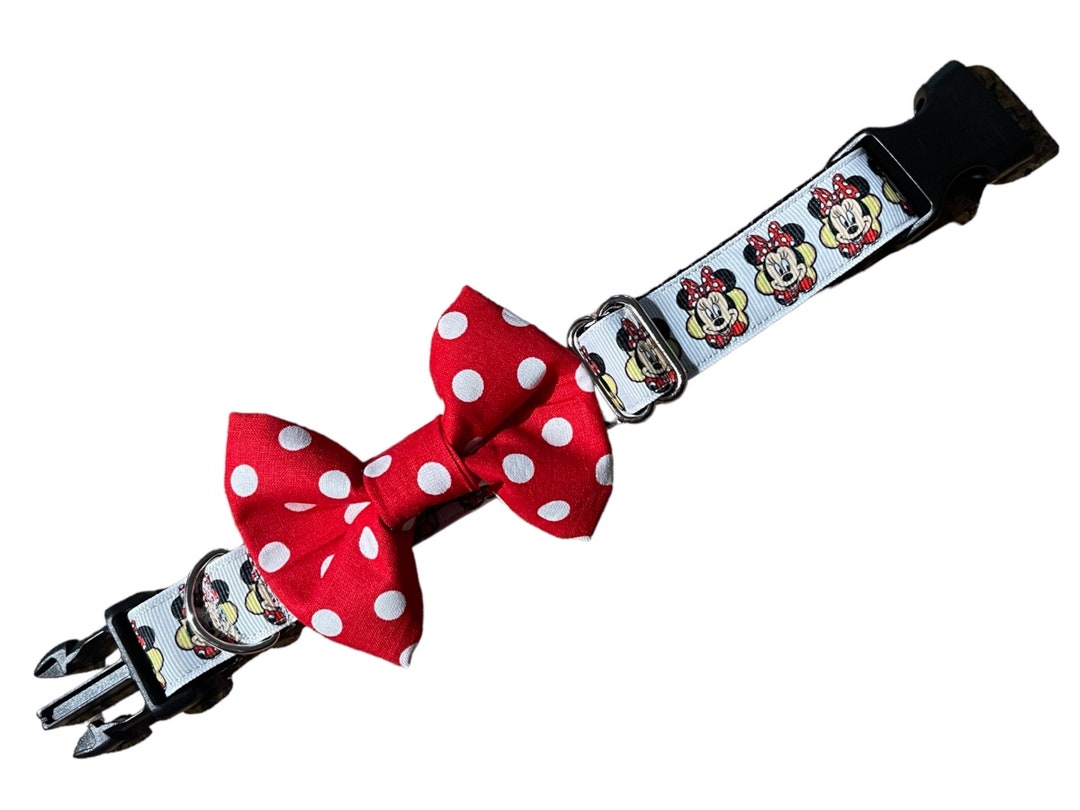 Minnie Mouse Dog Collar With Red Polka Dot Bow - Etsy