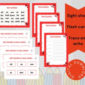 Printable Sight Words Worksheets High Frequency Sight Words Flash Cards ...