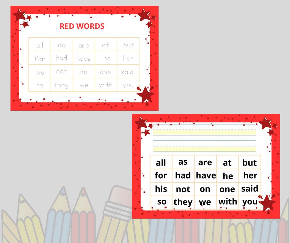 Printable Sight Words Worksheets High Frequency Sight Words Flash Cards ...